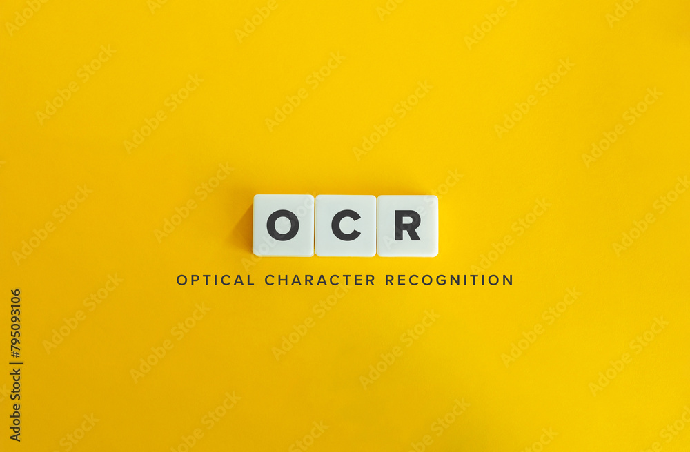 Optical Character Recognition (OCR). Acronym and Text on Block Letter ...