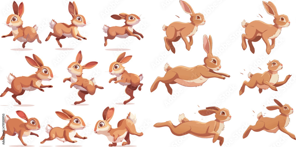 Vector de Stock Speed run hare animal sequence frame set sprite sheet ...