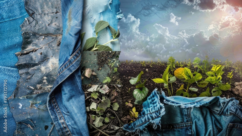 visualization of the life cycle of biodegradable denim from creation to ...