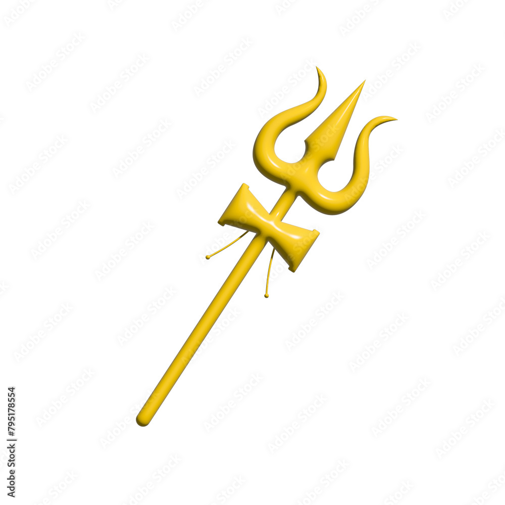 3D Realistic Shiva God Trishul Trident Icon, Hindu God Mahadev Shiva ...