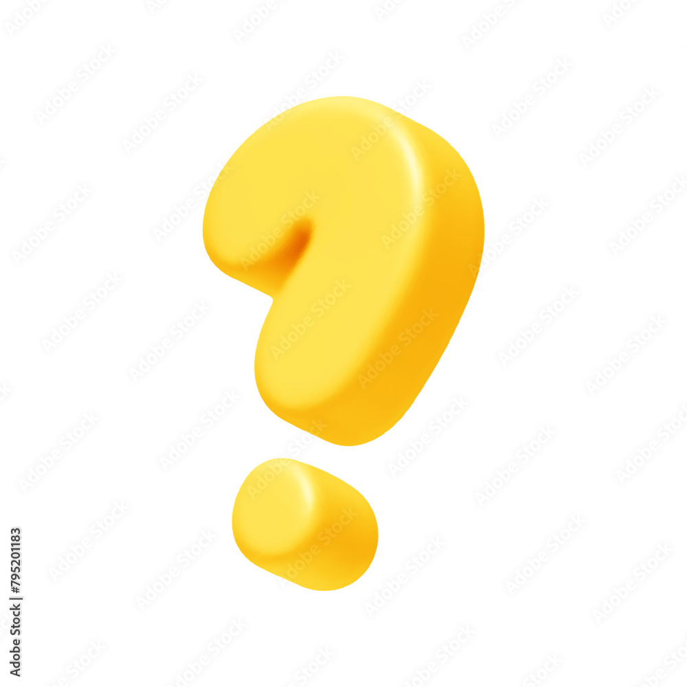 Symbols Question mark ?. Sign yellow color. Realistic 3d design in ...