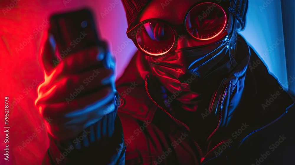 Undercover operative intercepting encrypted communications. Government hacker, cracker at work ...