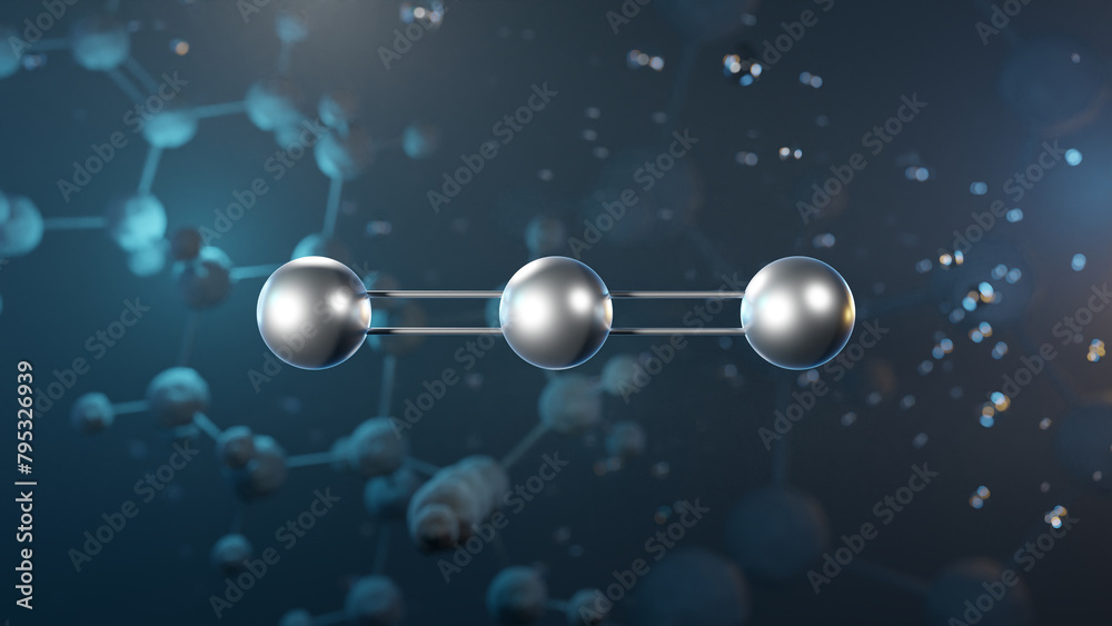 carbon disulfide molecular structure, 3d model molecule, building block ...