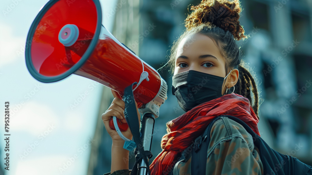 An individual speaking out against injustice or oppression, risking ...