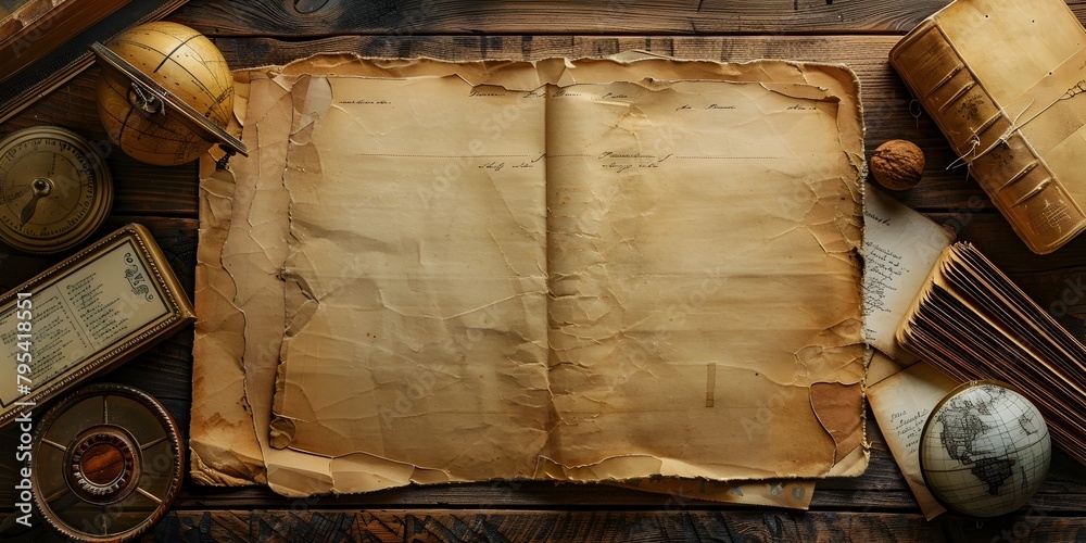 Vintage Historical Documents and Artifacts for Educational Museum ...