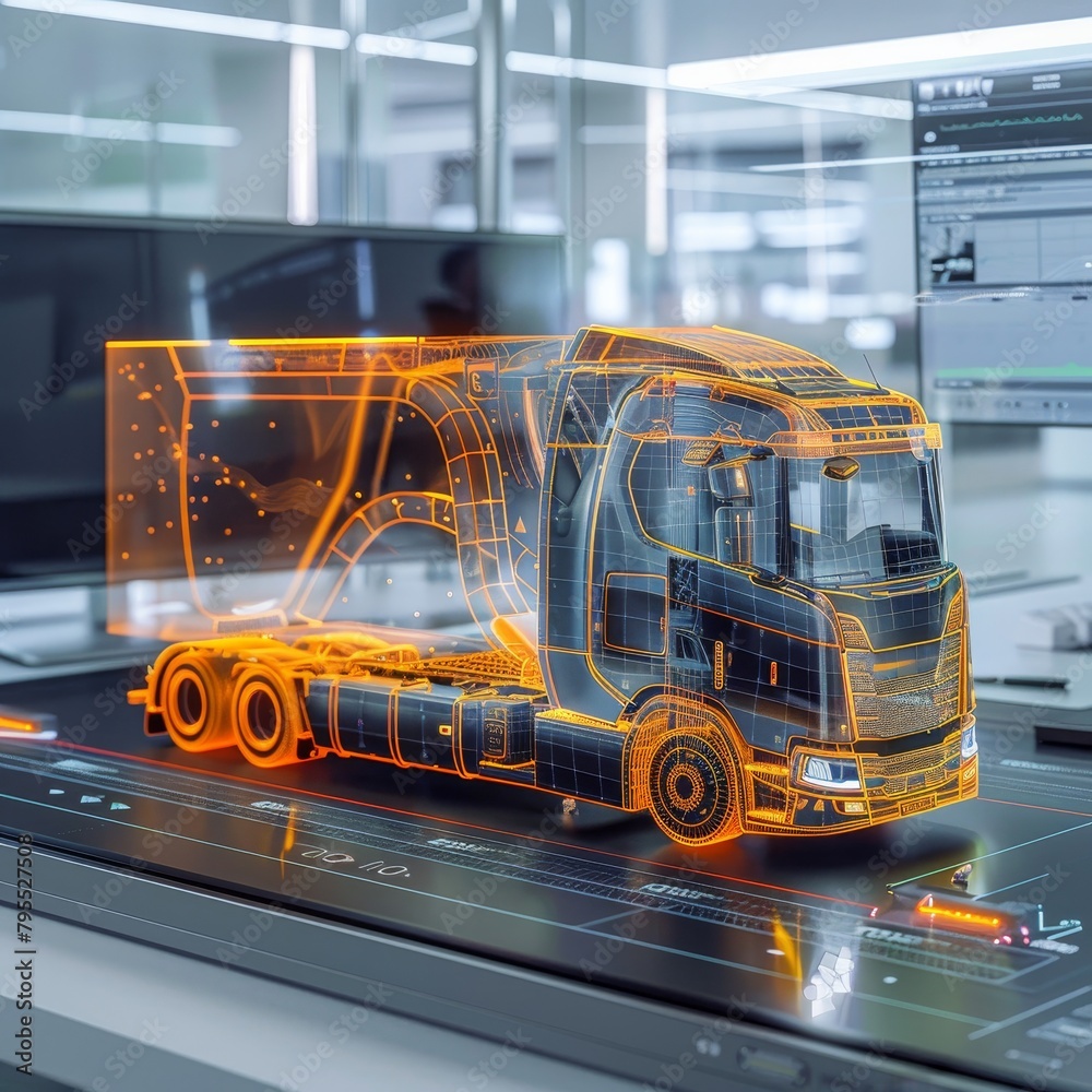 A digital twin showing the thermal management system of a long-haul ...