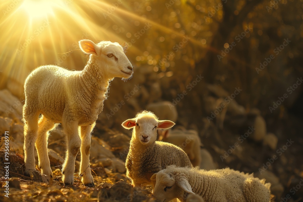 Depiction of Jesus Christ as Shepherd - Jesus Christ holding a Lamb ...