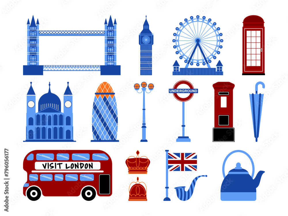 British Element Illustration set, A collection of illustrations ...