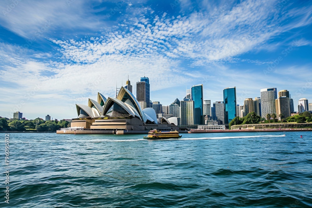 Sydney skyline with the iconic Opera House, iconic landmarks of Sydney ...