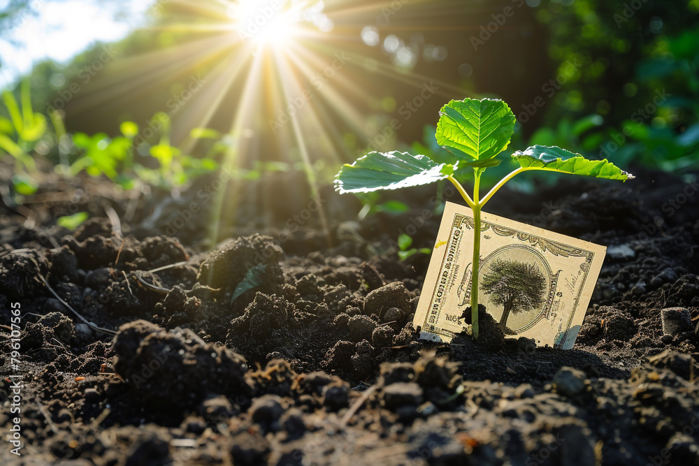 loan approval letter buried in soil, from which sprouts a robust ...