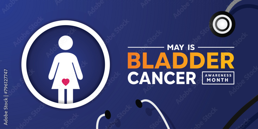 May is Bladder Cancer Awareness Month. People icon and stethoscope ...
