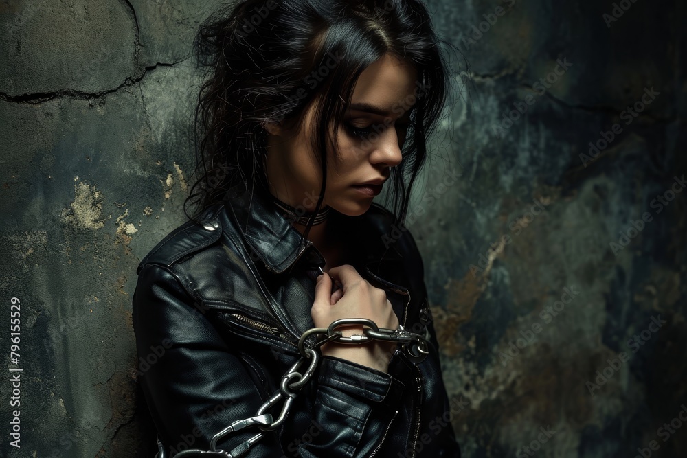 Woman in handcuffs, woman in handcuffs. Arrested man handcuffed on ...