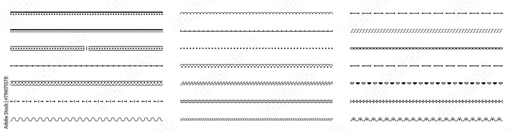 Simple line decoration boder set. Text divider vintage ornaments ...