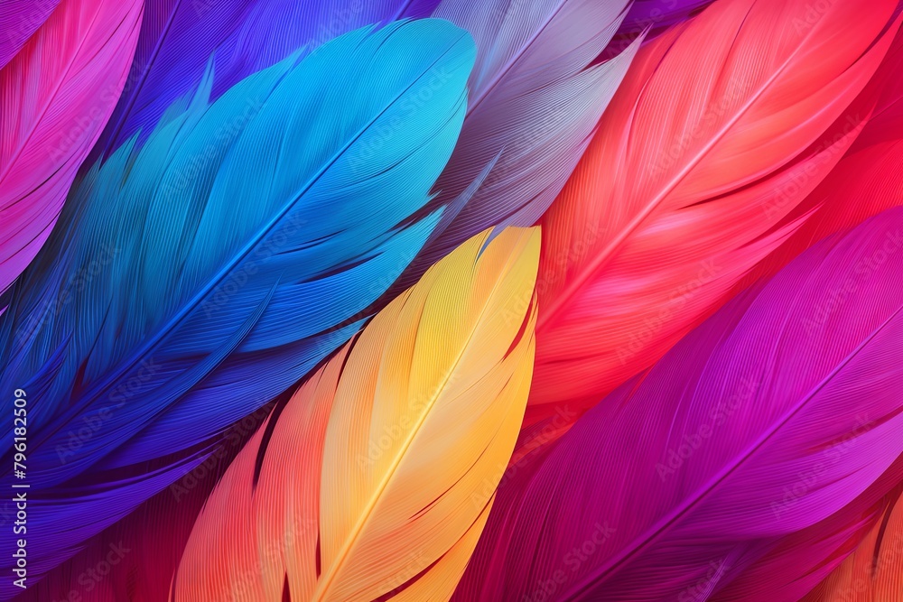 Exotic Bird Feather Gradients: Tropical Paradise Featherscape ...