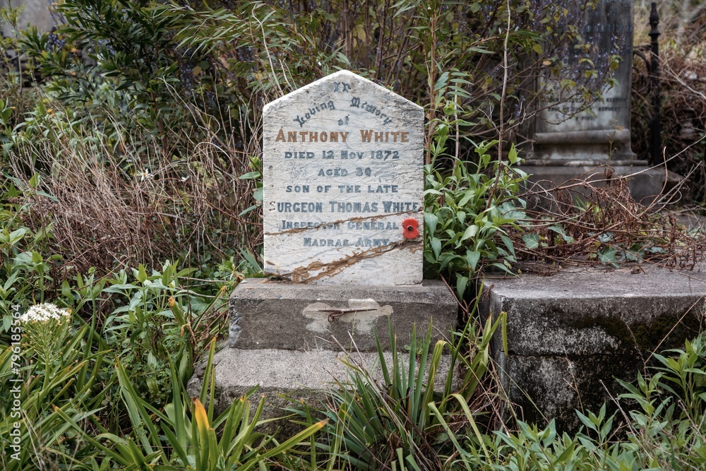 Cemetery and headstones in the Napier Botanical Gardens, Napier, Hawkes ...