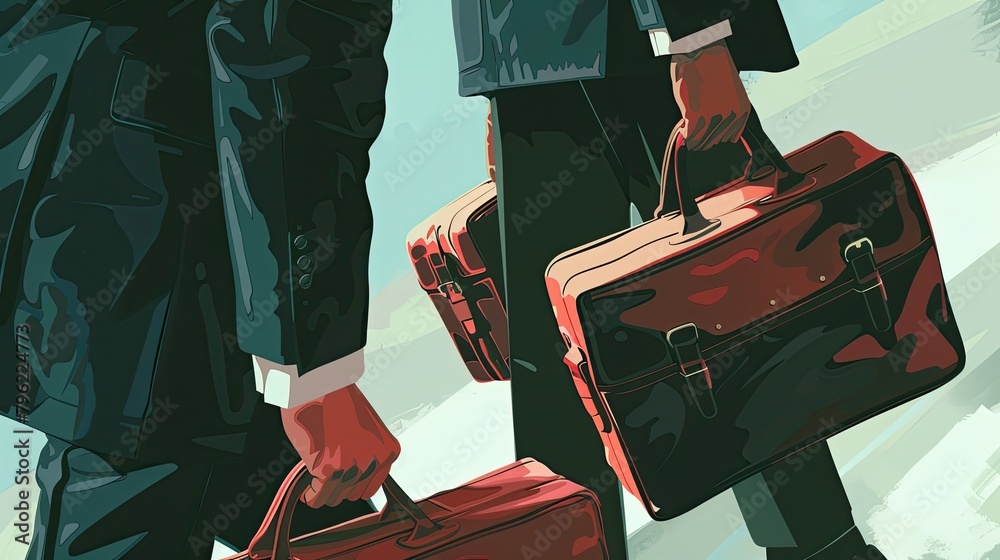 Undercover spy exchanging briefcases with classified intel. Detective ...