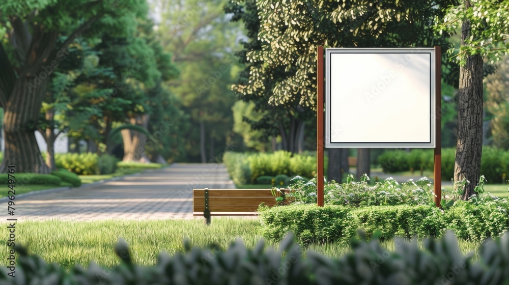 Blank mockup of a clear and concise wayfinding sign for a park ...