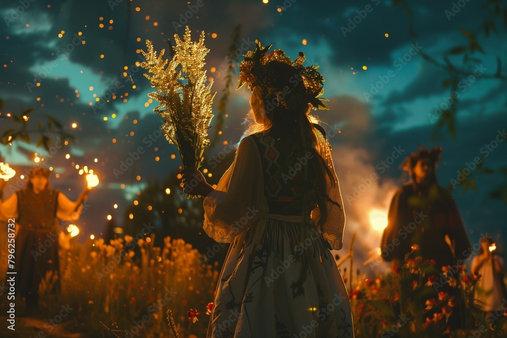 Slavic rituals on Kupala night. Midsummer holiday, early summer holiday ...