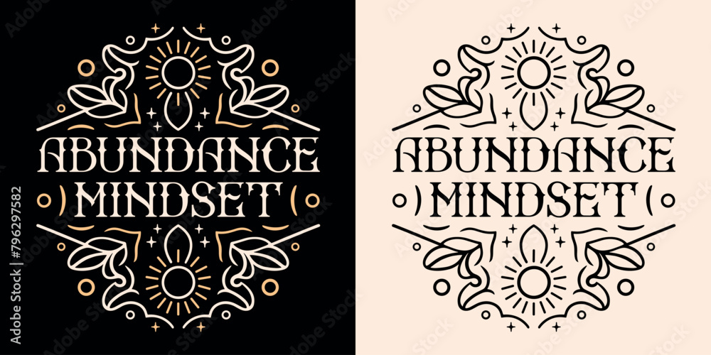 Abundance mindset round badge spiritual girl quotes lettering. I am ...