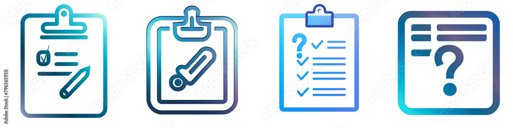 Questionnaire clipart collection, symbol, logos, icons isolated on ...