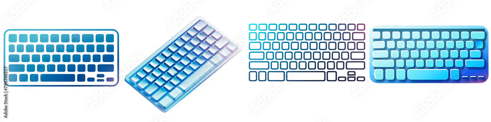 Keyboard clipart collection, symbol, logos, icons isolated on ...