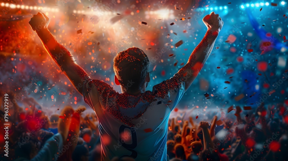 image depicting the thrill of victory, with athletes celebrating their ...