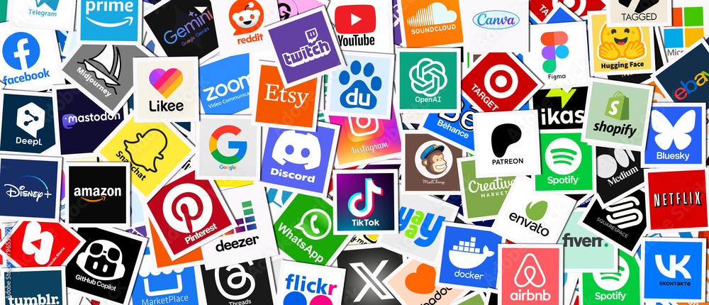 Social Media Logos, Social Media Logos Visual Presentation - Background ...