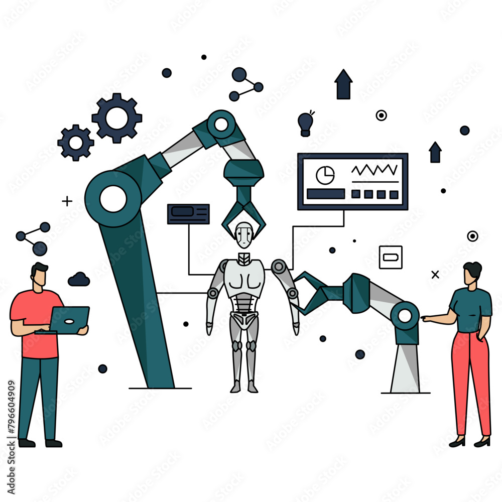 Human augmentation with Robo body vector color design, Bio-Mechanical ...