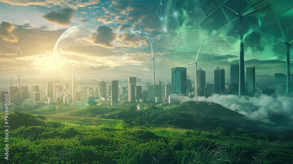 Earth Day, environmental technology concept. Sustainable development ...