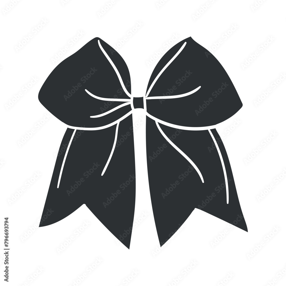 Bow Icon Silhouette Illustration. Ribbon Vector Graphic Pictogram ...