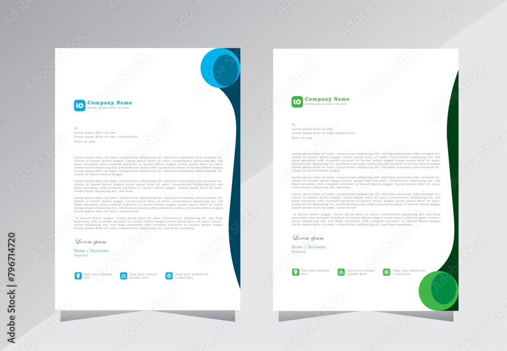 Professional Letterhead Template Set, A4 letterhead, letter head ...