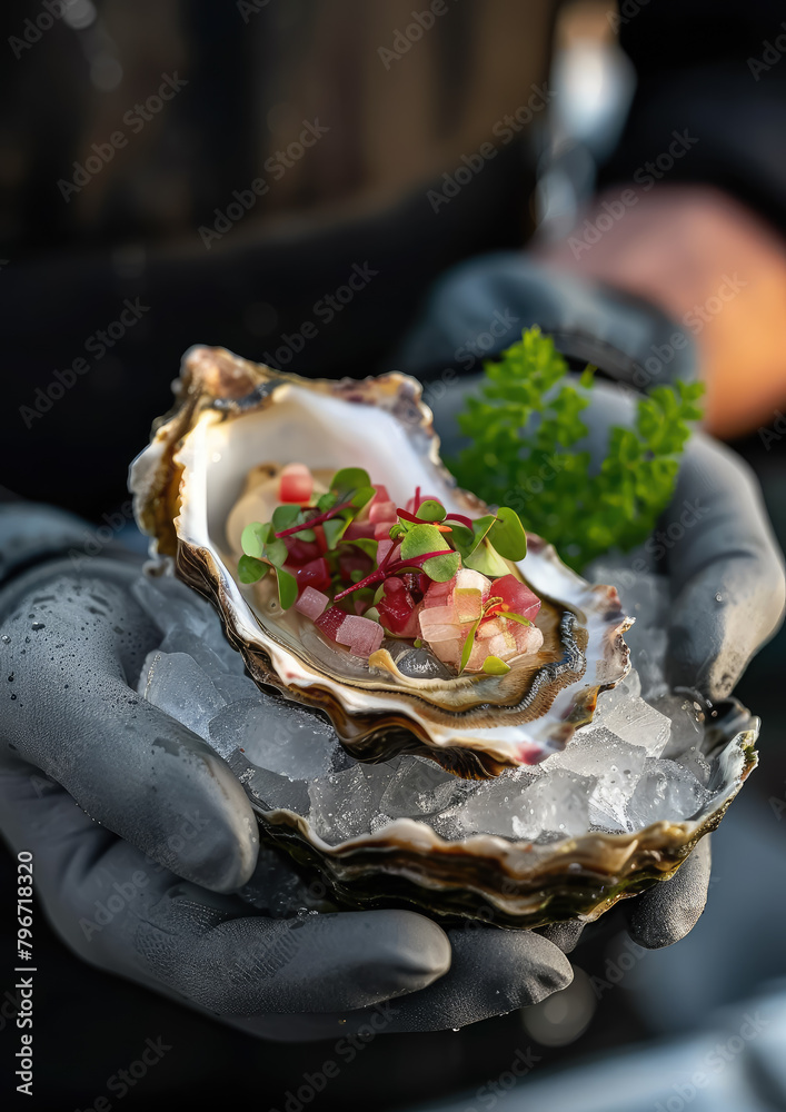 open oyster, food photo, seafood, restaurant, clam, shell, menu, cafe ...