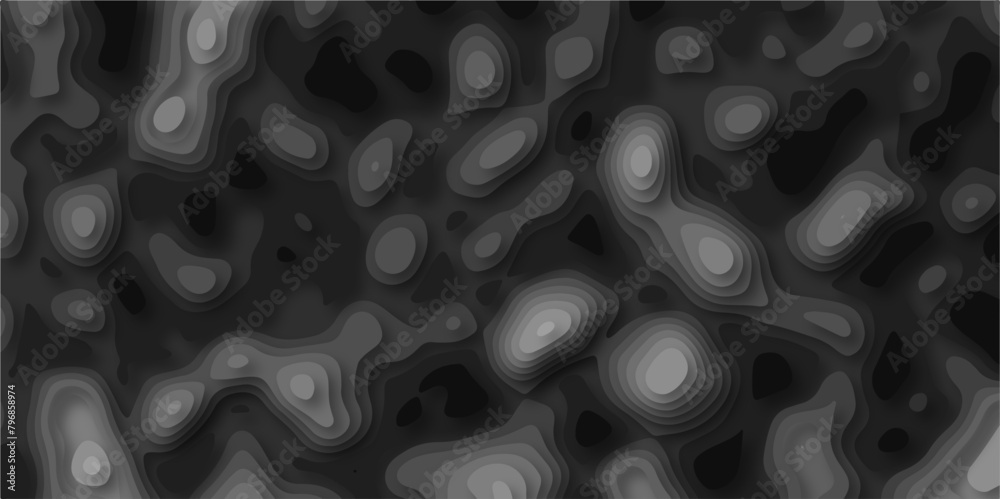 3D Stylized topographic contour map. Geography scheme and terrain ...