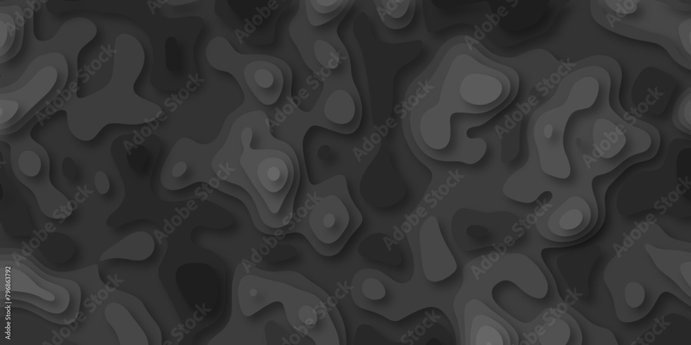 3D Stylized topographic contour map. Geography scheme and terrain ...