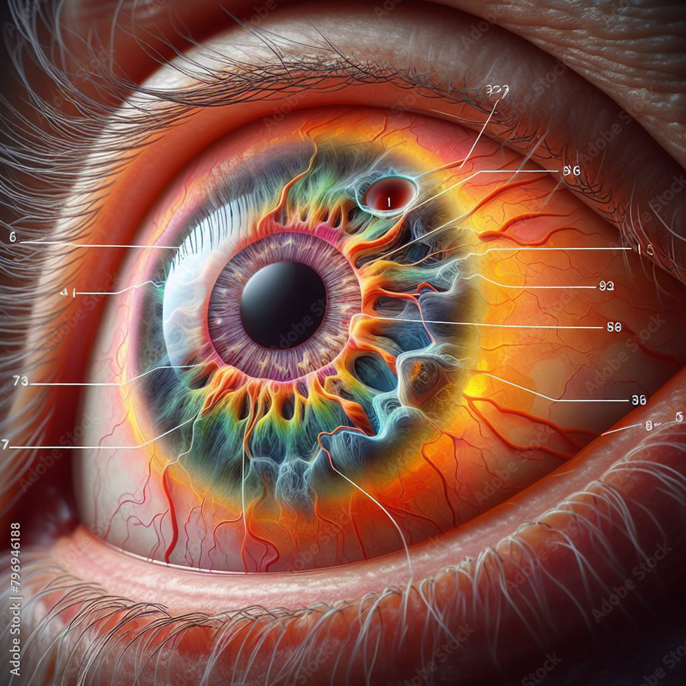 Ilustración de Stock ocular, iris, globo ocular, pupilas, visión ...