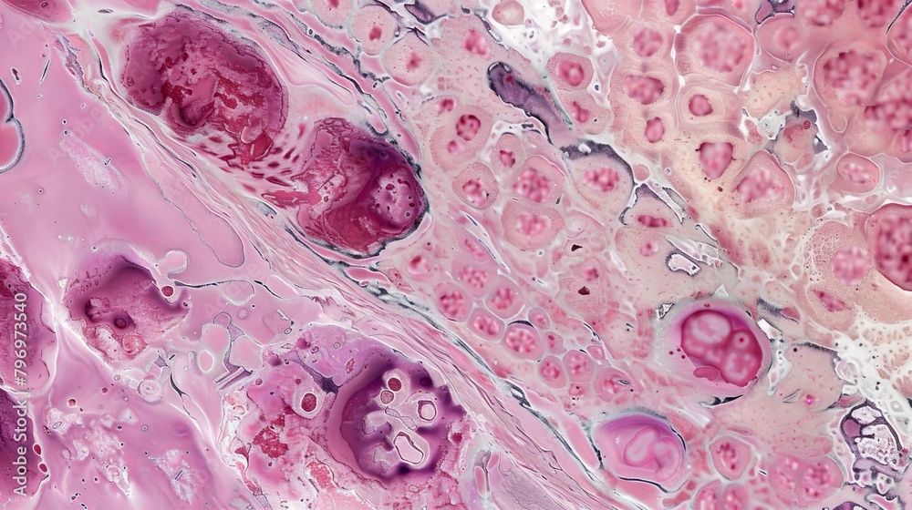 Ovarian follicular cyst, light micrograph, photo under microscope ...