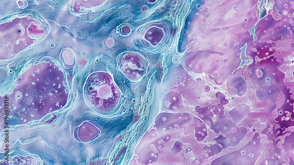 Ovarian follicular cyst, light micrograph, photo under microscope ...