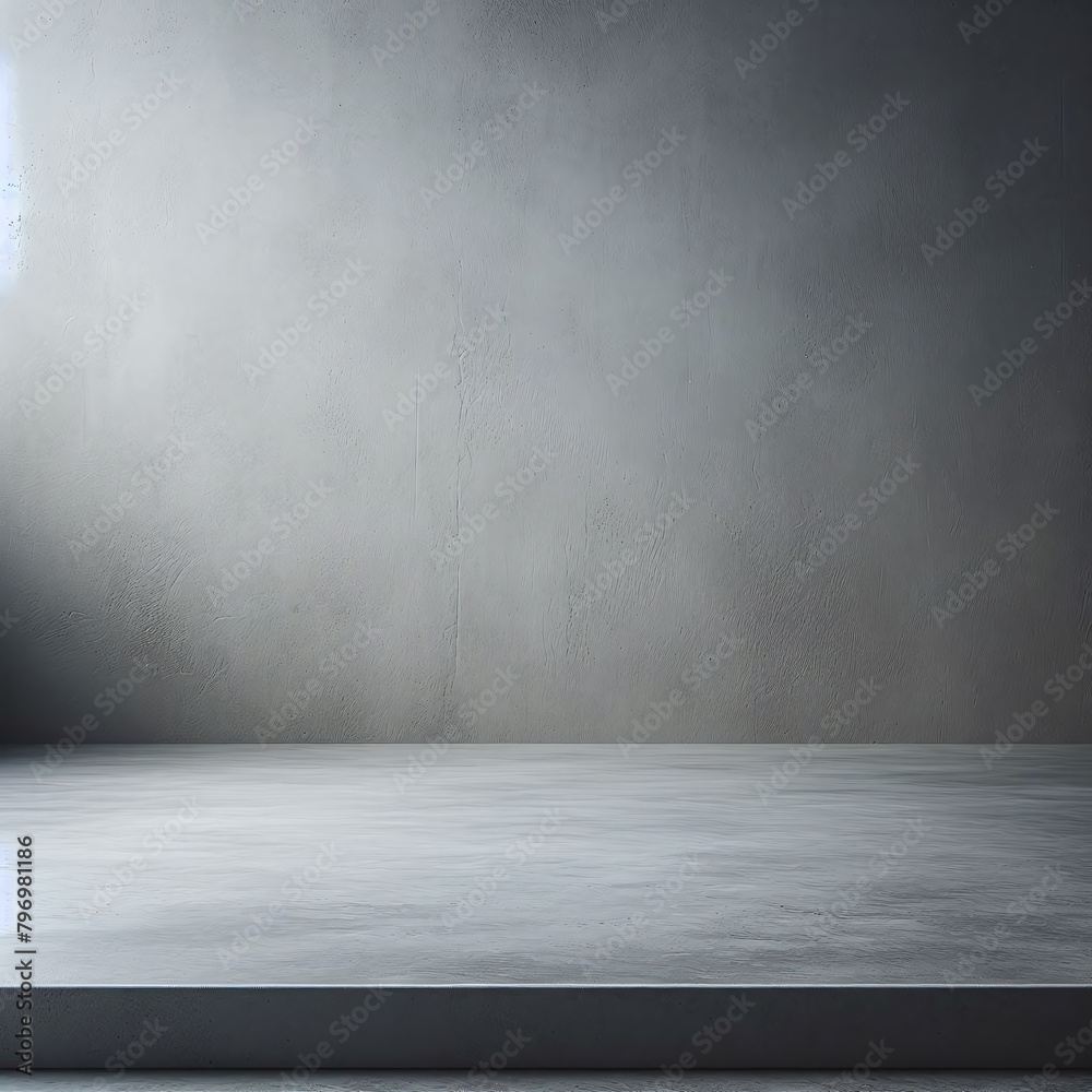 Empty gray concrete studio background with a spotlight effect, perfect ...