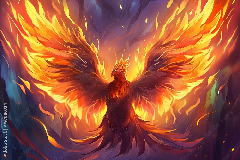 Phoenix Fire Gradients: Vibrant Gaming Background of Mythical Flames ...