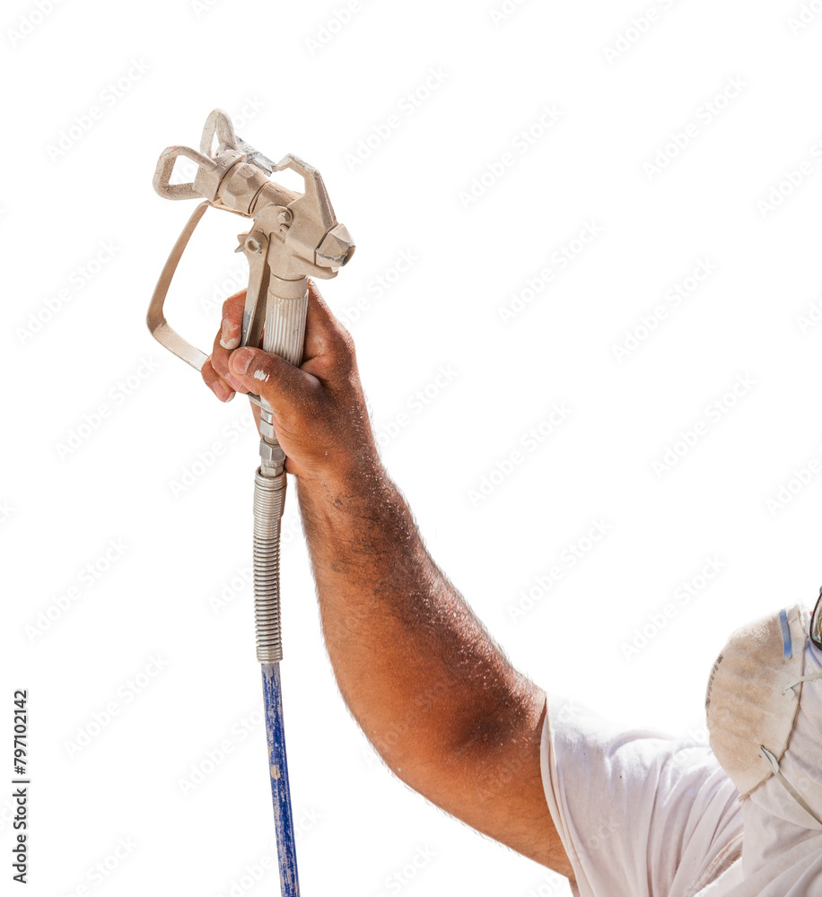 Foto de Stock Professional Spray Painter Spray Gun, Hand and Arm ...