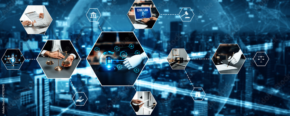 AI rules and law concept enforce to control AI artificial intelligence ...