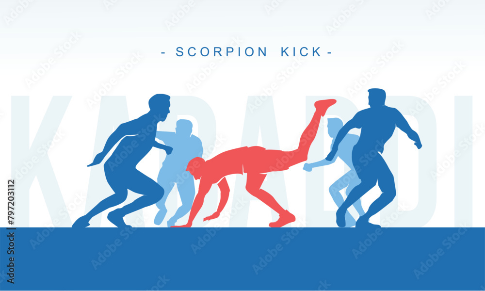 Premium editable vector file of kabaddi player in a game performs ...