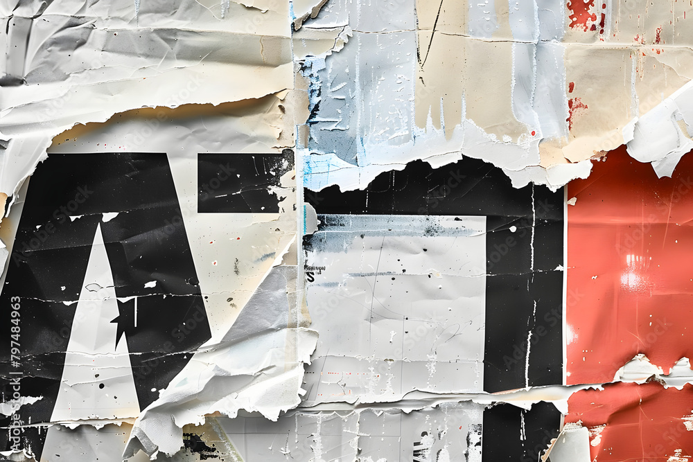 Old ripped torn posters textures backgrounds grunge creased crumpled ...