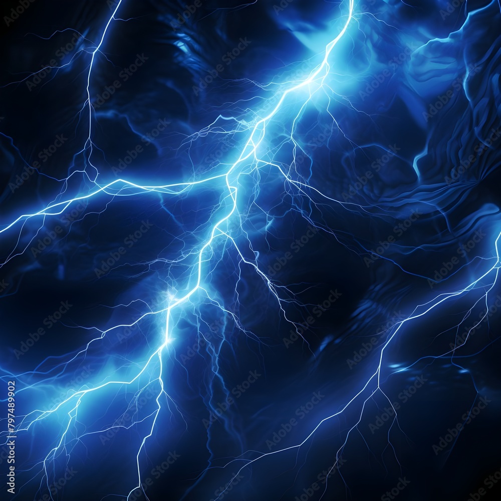 Abstract realistic nature lightning thunder background . Bright curved ...