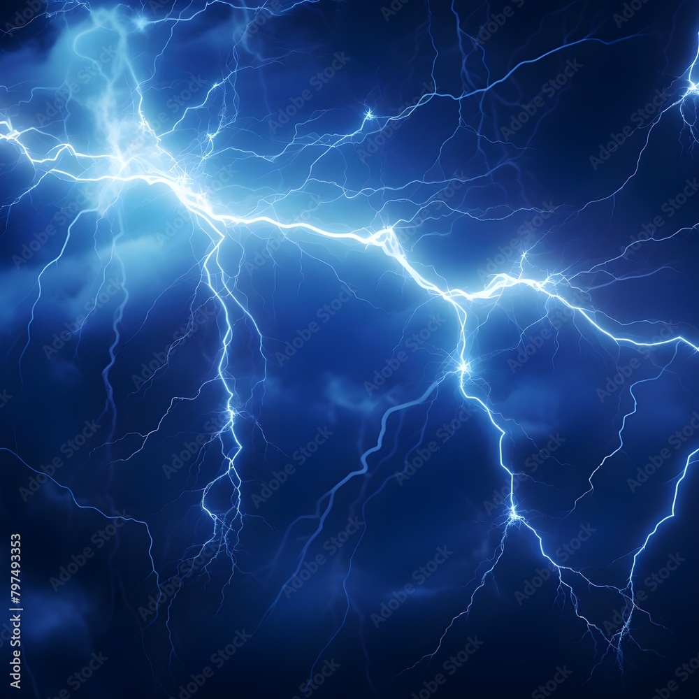 Abstract realistic nature lightning thunder background . Bright curved ...