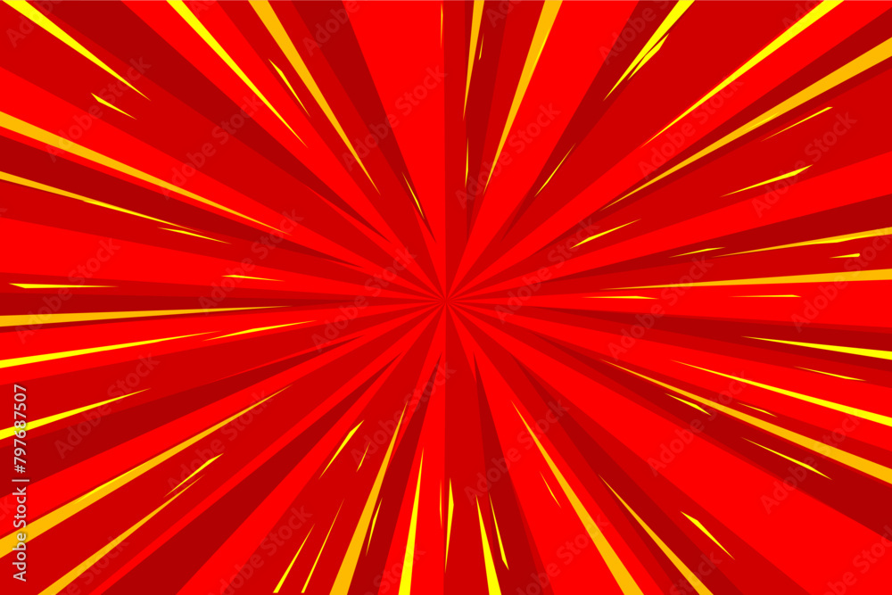 RED COMIC ZOOM BACKGROUND VECTOR FREE Stock Vector | Adobe Stock