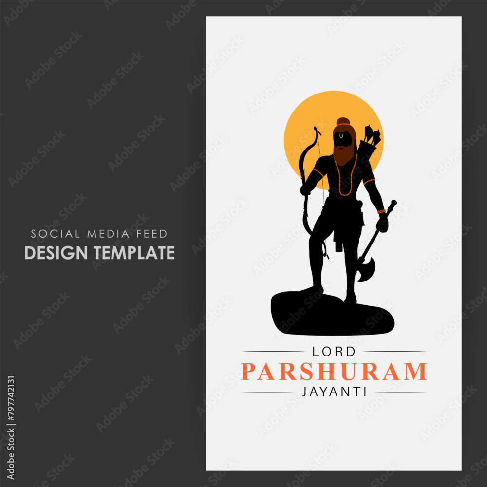 Vector illustration of Lord Parshuram Jayanti social media feed ...