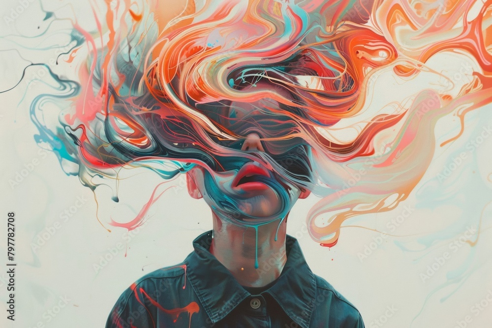 Heads and faces were obscured by swirling explosions of color. By ...