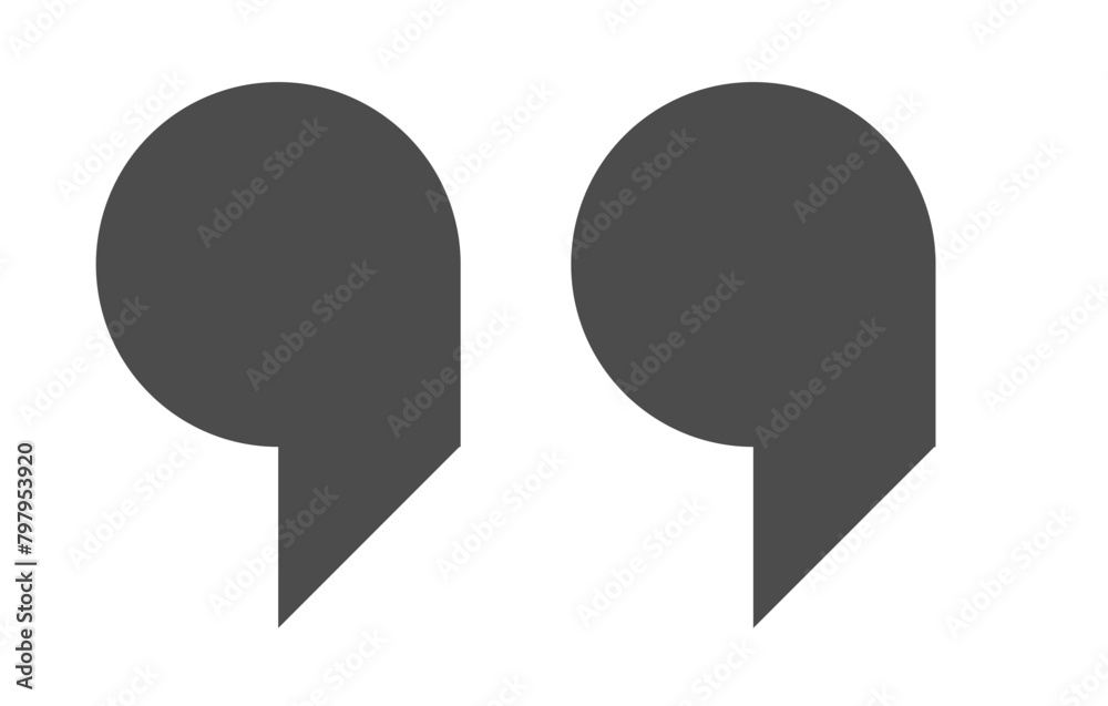 PNG, Set of quote mark. Quotemarks outline, inverted commas or talking ...