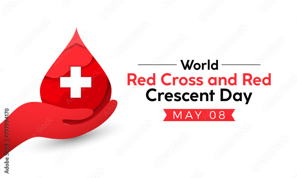 World Red Cross and Red Crescent Day health awareness vector ...